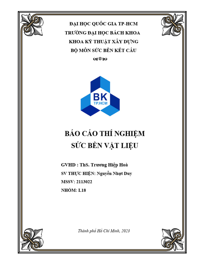 Cdtc - Báo Cáo Thí Nghiệm Sbvl | PDF
