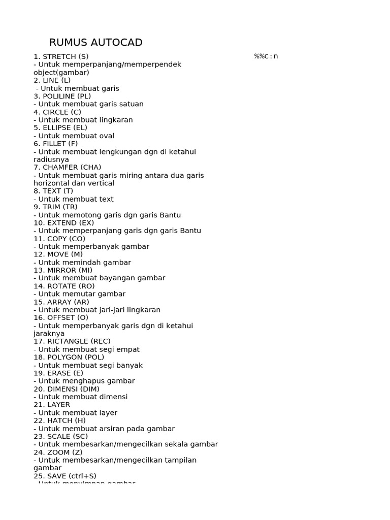 Rumus Autocad | PDF