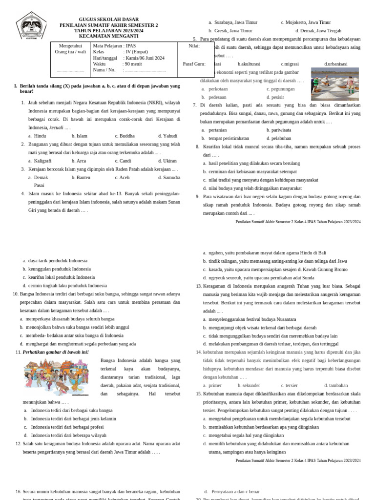 Soal Sas 2 Ikm Ipas Klelas 4 | PDF