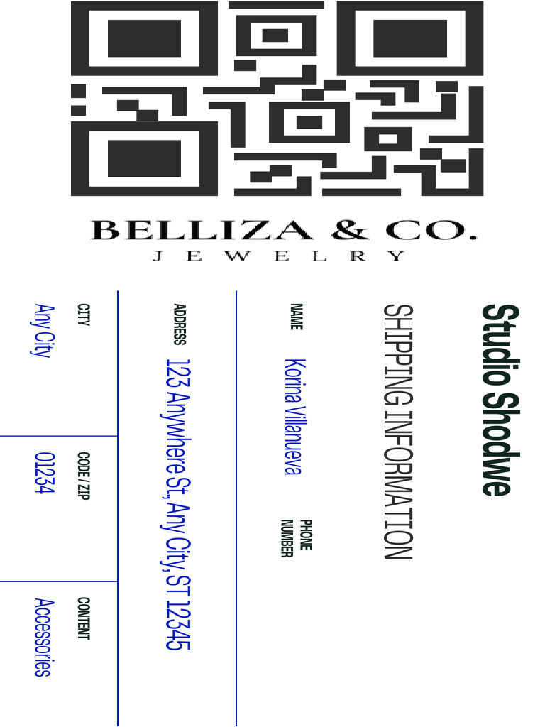 Blue Simple Lines Shipping Address Label | PDF