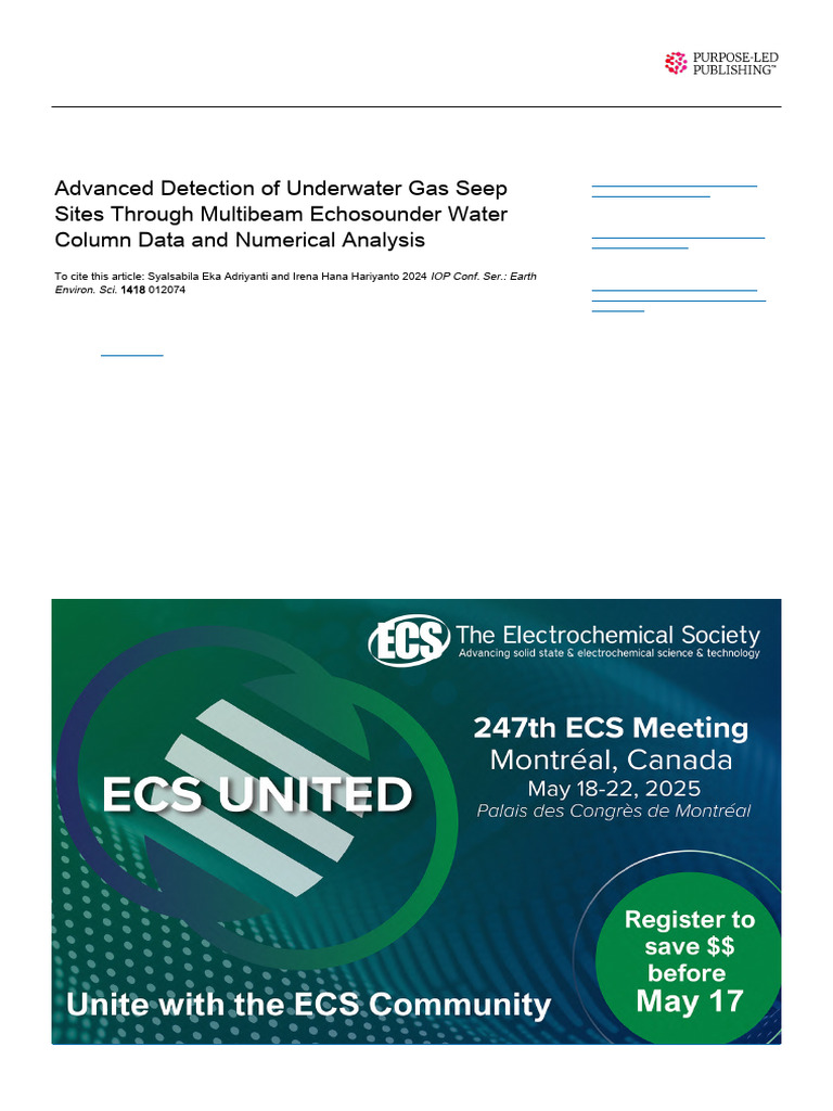 Advanced Detection of Underwater Gas Seep Sites TH | PDF | Earth Sciences