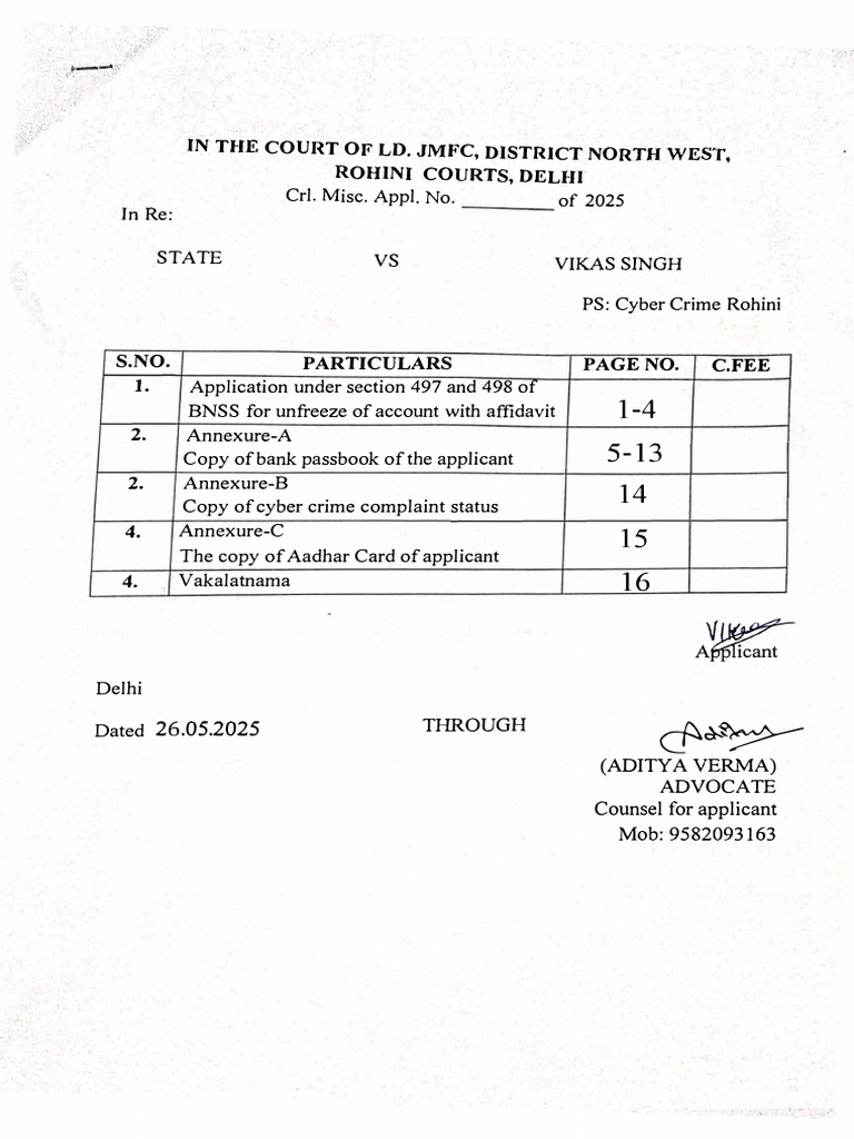 Vikas Account Unfreeze Application | PDF