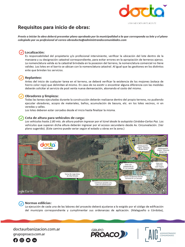 Requisitos y Recomendaciones para Inicio de Obras Docta AIC | PDF | edificio | Electricidad