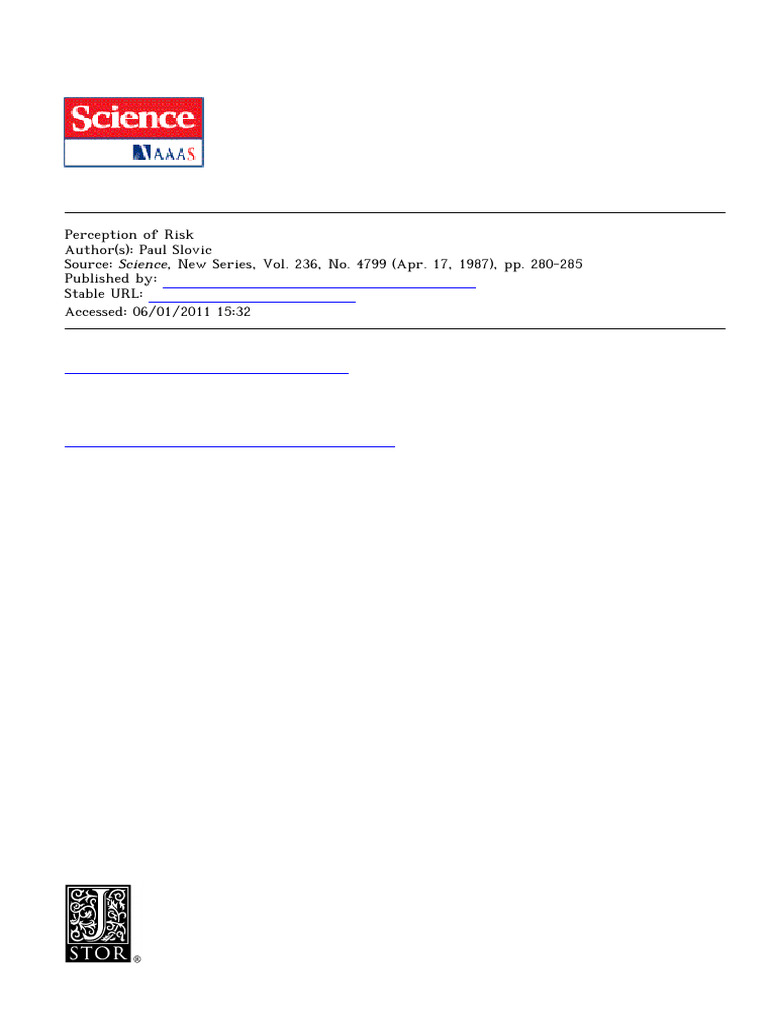 Science 1987 Slovic | PDF
