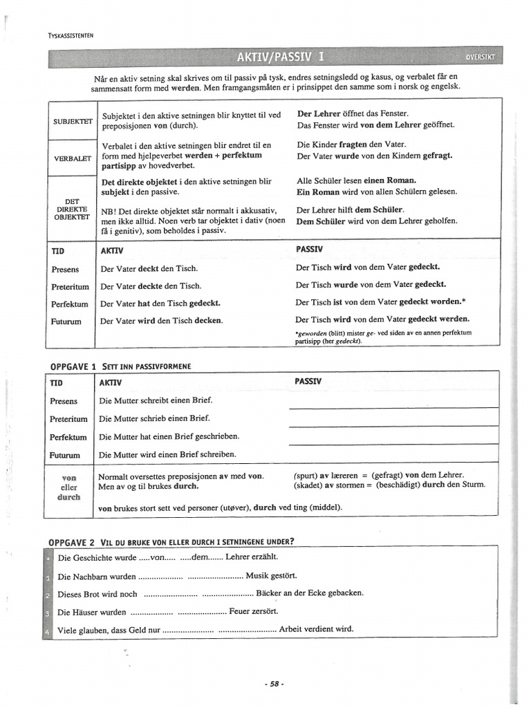 Passiv Oppgaver | PDF