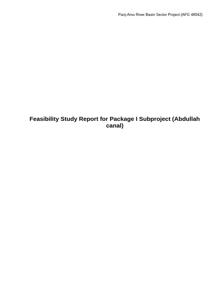Feasibility Study Report of Abdallahr Subproject Dks Rev | PDF | Groundwater | Crop Rotation