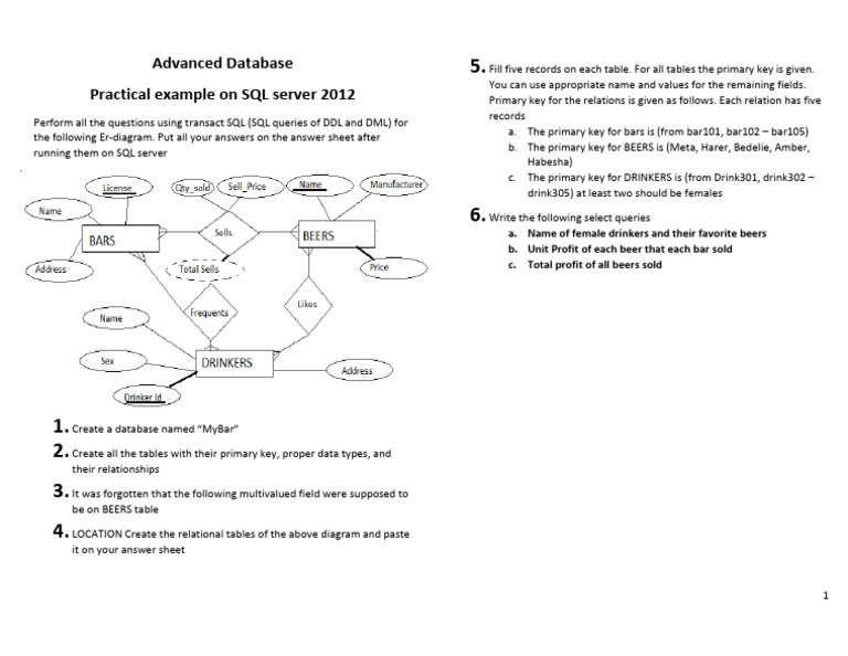 Advanced Database Lab Practical Example | PDF