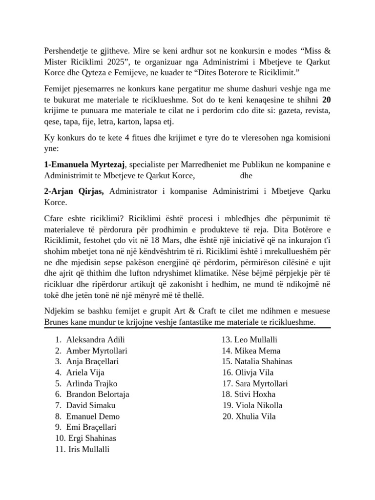 Programi I Prezantimit | PDF