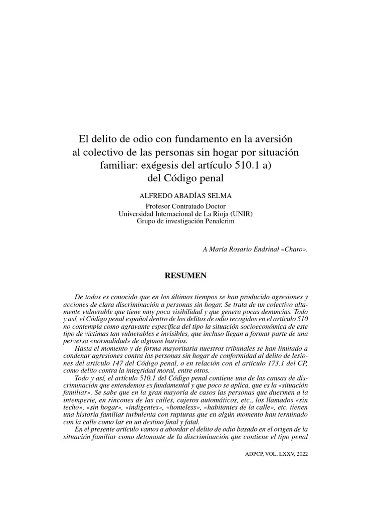 Delito de odio hacia personas sin hogar | PDF | Pobreza | Pobreza e ...