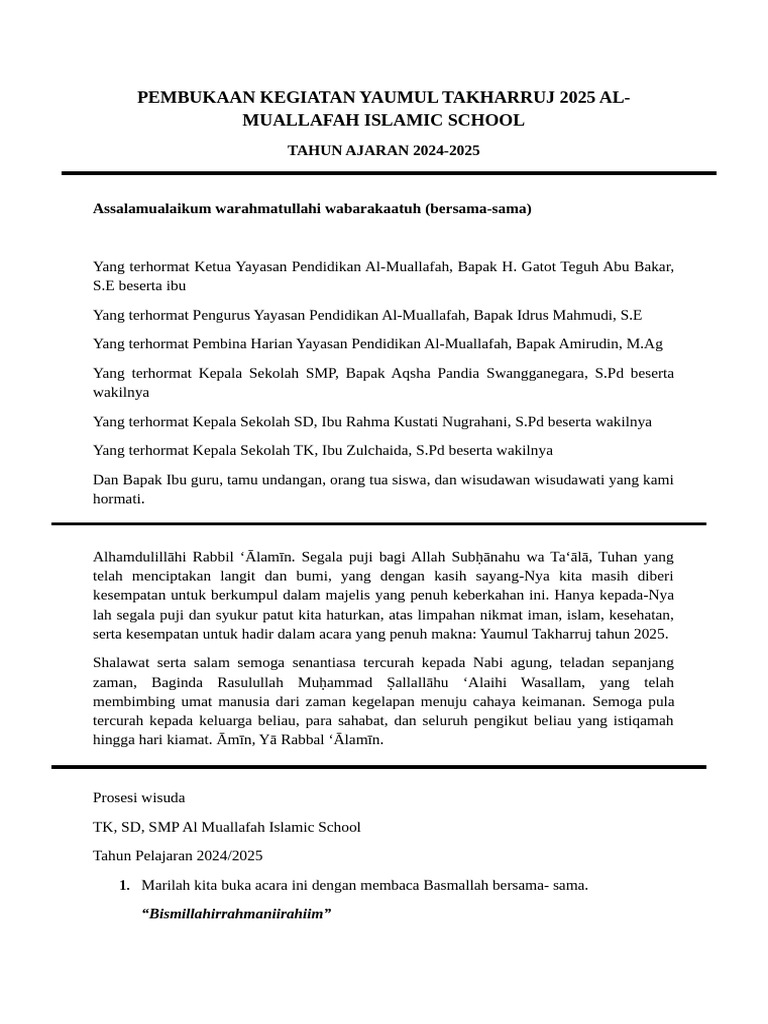 Teks MC Wisuda | PDF