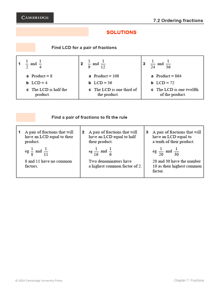 Unit 7.2 Lowest-common-denominator-SOLUTIONS | PDF
