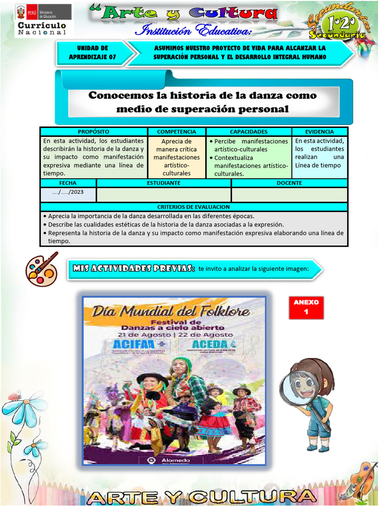 1° 2° ACT 01 -AYC -U7 | PDF | Bailes | Ballet