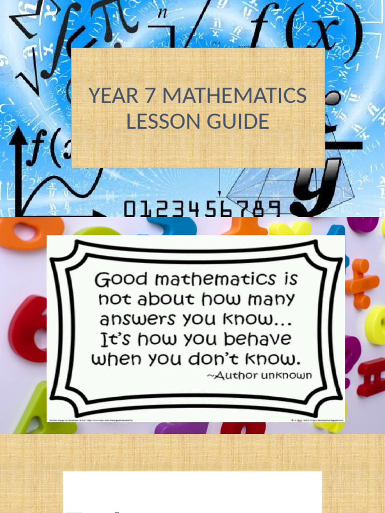 Learners' Guide Year7-Updated | PDF | Equations | Formula