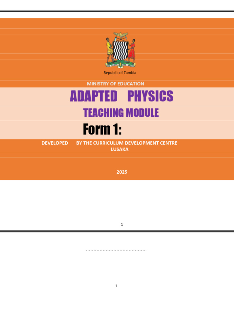 Form 1 Term 2-3 Adapted Physics Module - Vi | PDF | Learning | Physics