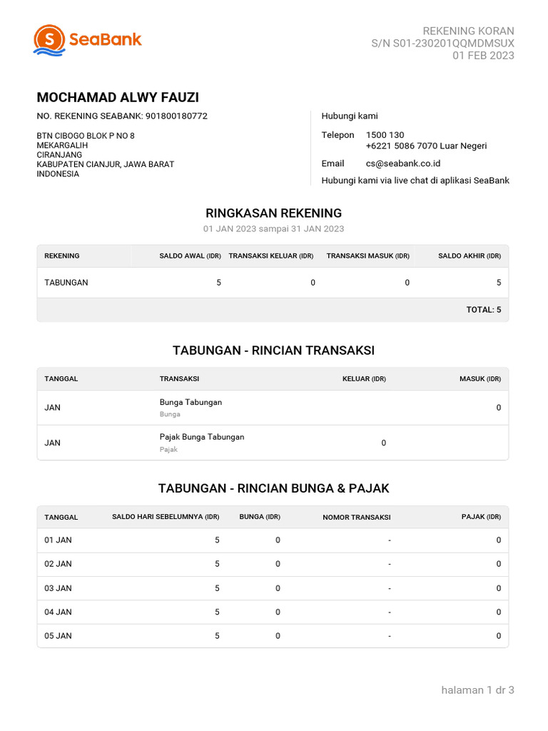 Seabank Statement 20230205 | PDF