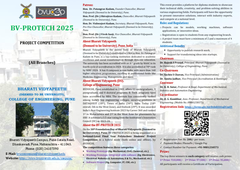 BV-PROTECH 2025: National Project Competition | PDF