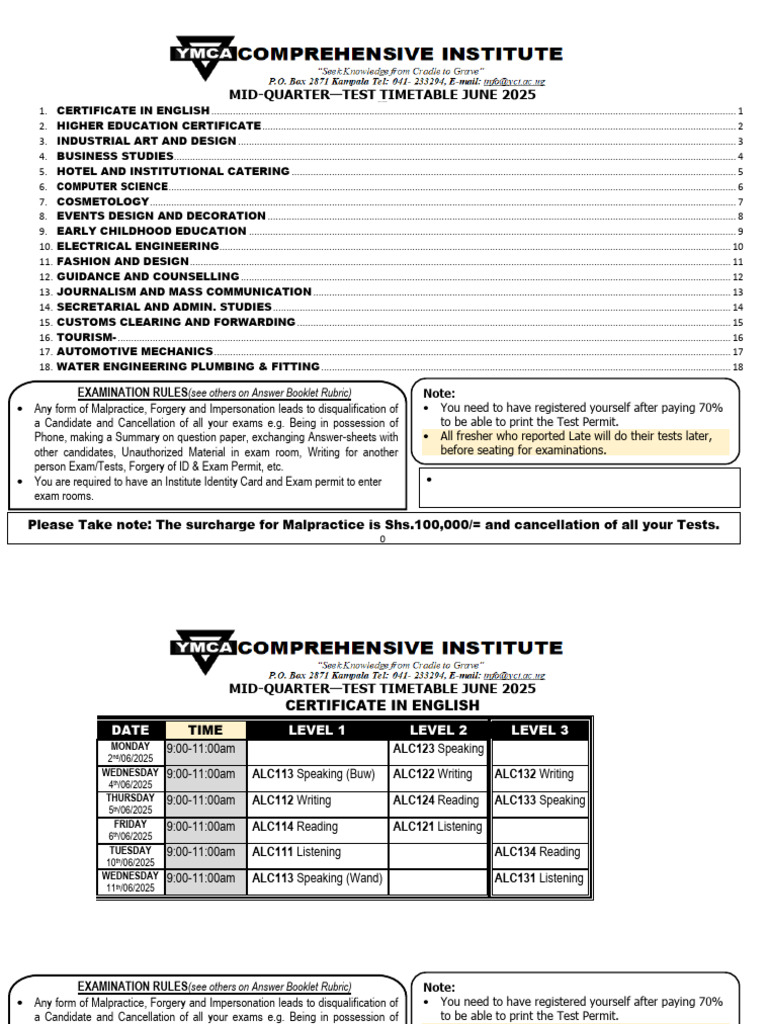 Final Mid-quarter-Test Timetable June 2025 | PDF | Identity Document