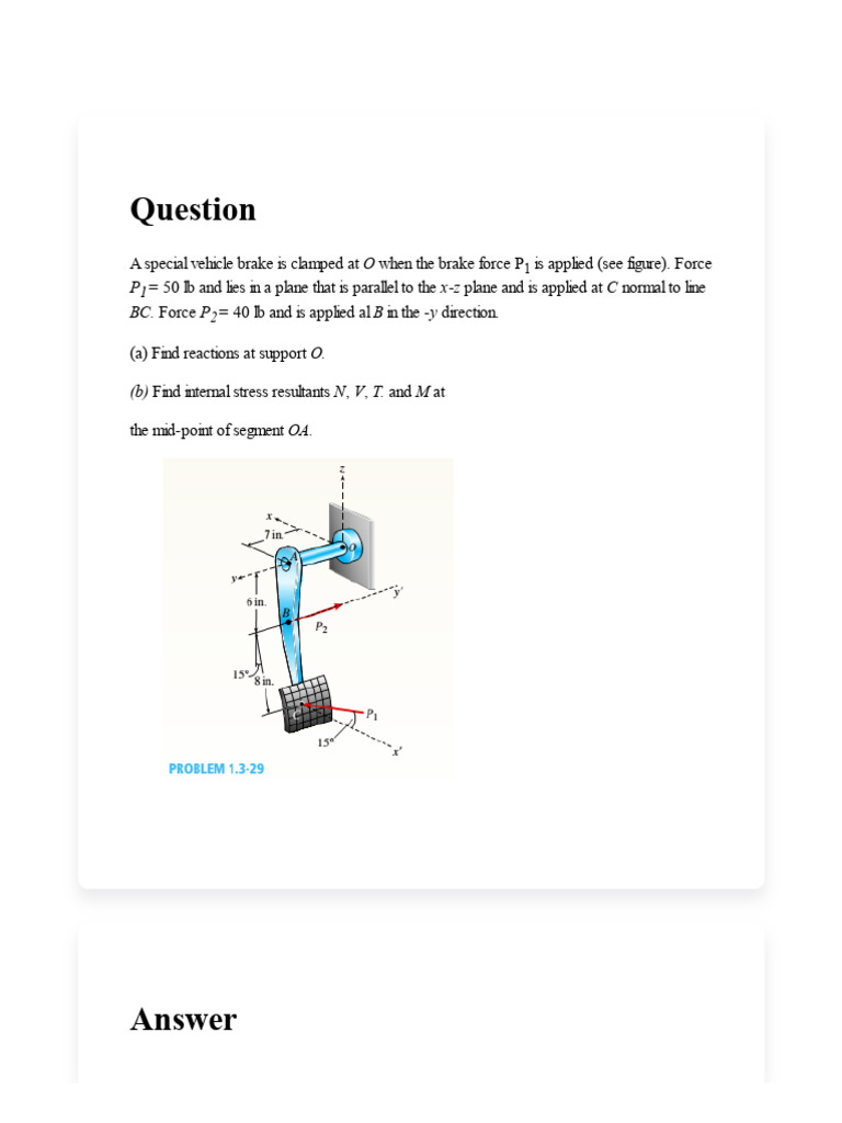 Brake Force Analysis and Reactions | PDF