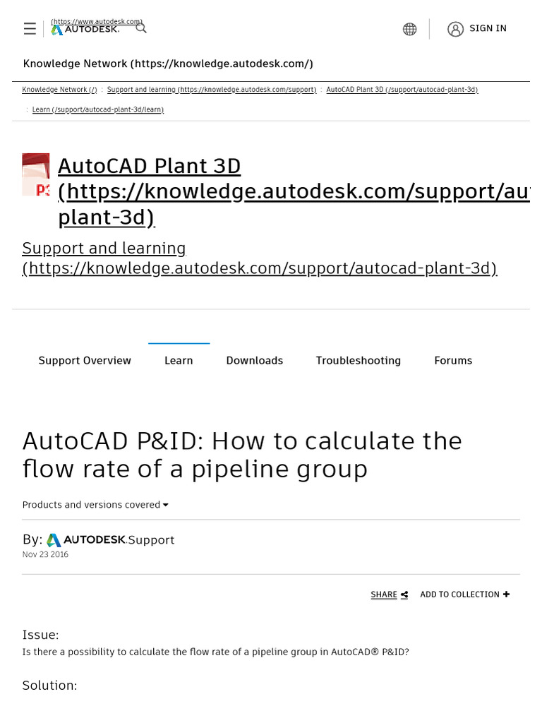 AutoCAD P&ID - How To Calculate The Flow Rate of A Pipeline Group ...