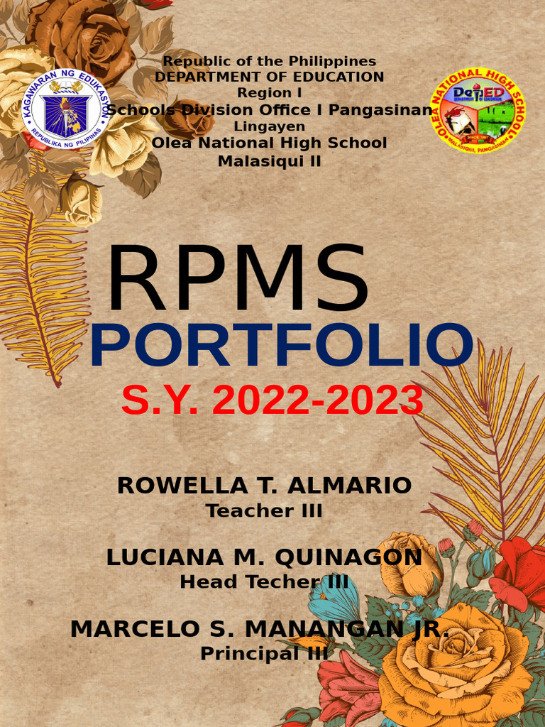 Rowella Almario - RPMS 2022 2023 | PDF | Learning | Intelligence