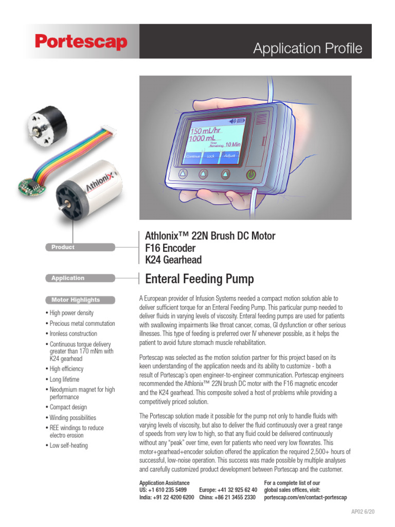 Athlonix Motor for Enteral Feeding Pump | PDF | Electric Motor | Pump