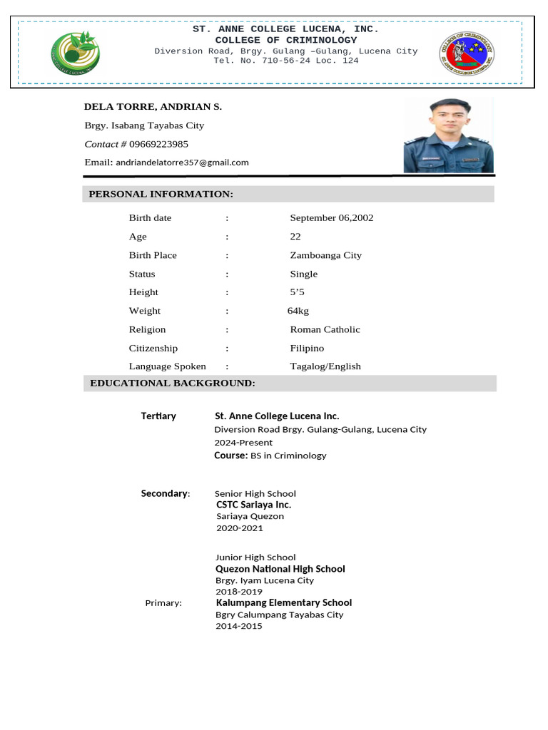 OJT Resume | PDF