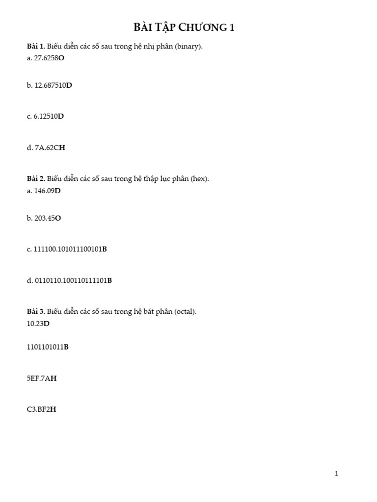 Bai Tap KTS C1 C2 | PDF