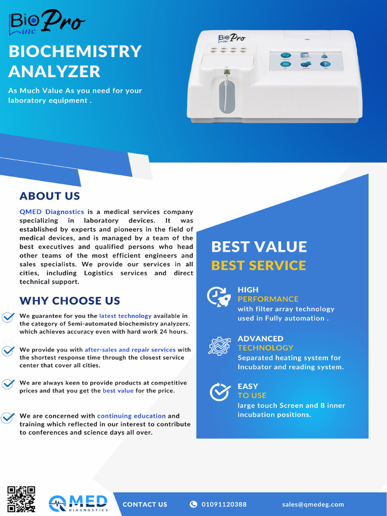 Bioline Pro Biochemistry Analyzer Flyer Final | PDF