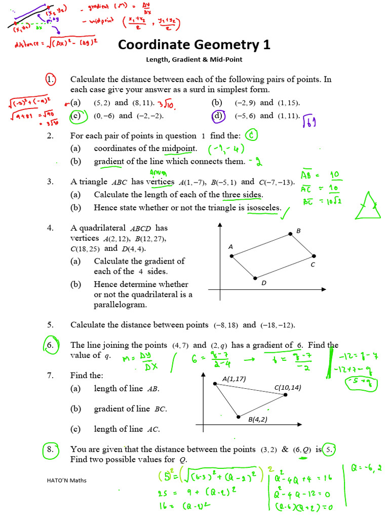 H Coordinate Geometry 1 | PDF