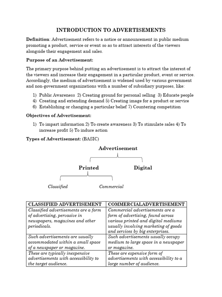 Understanding Classified Advertisements | PDF | Advertising | Newspapers
