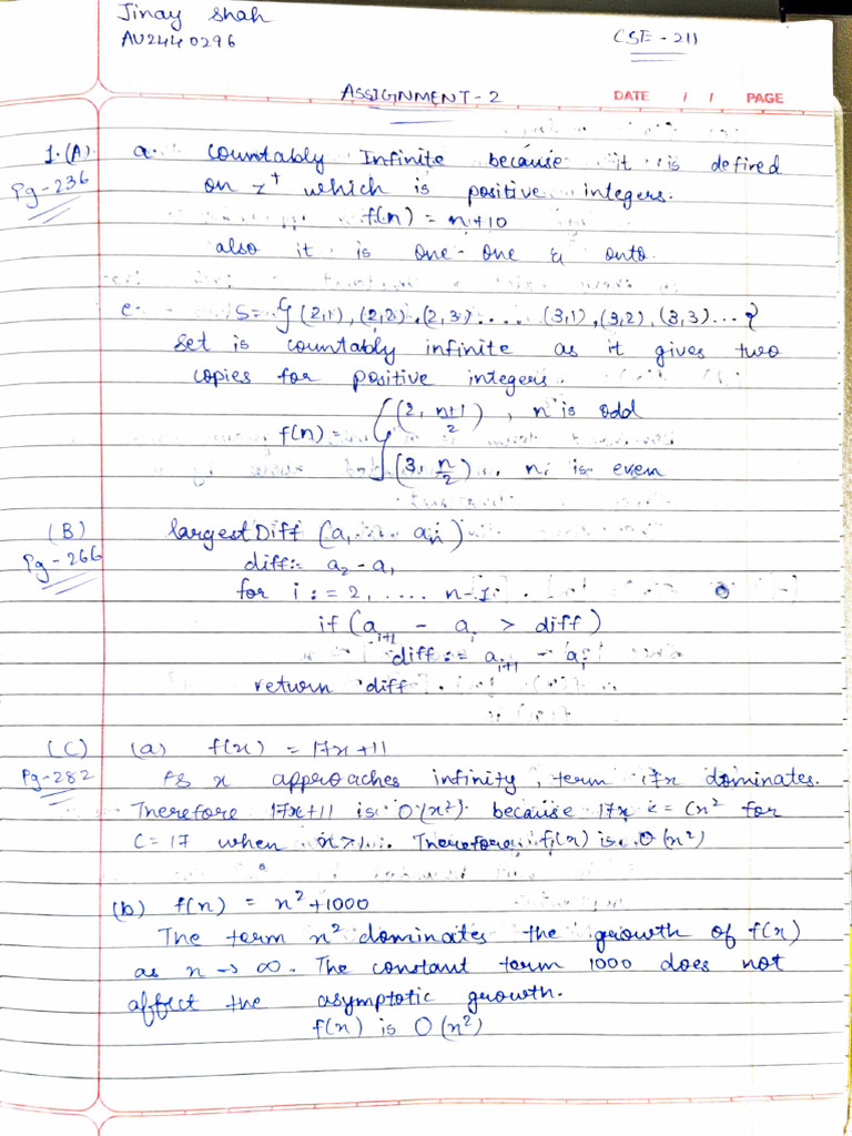 Jinay Shah - AU2440296 - CSE211 - Assignment2 | PDF