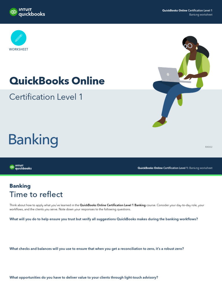 QBO Level 1 Banking Worksheet | PDF | Quick Books | Banks