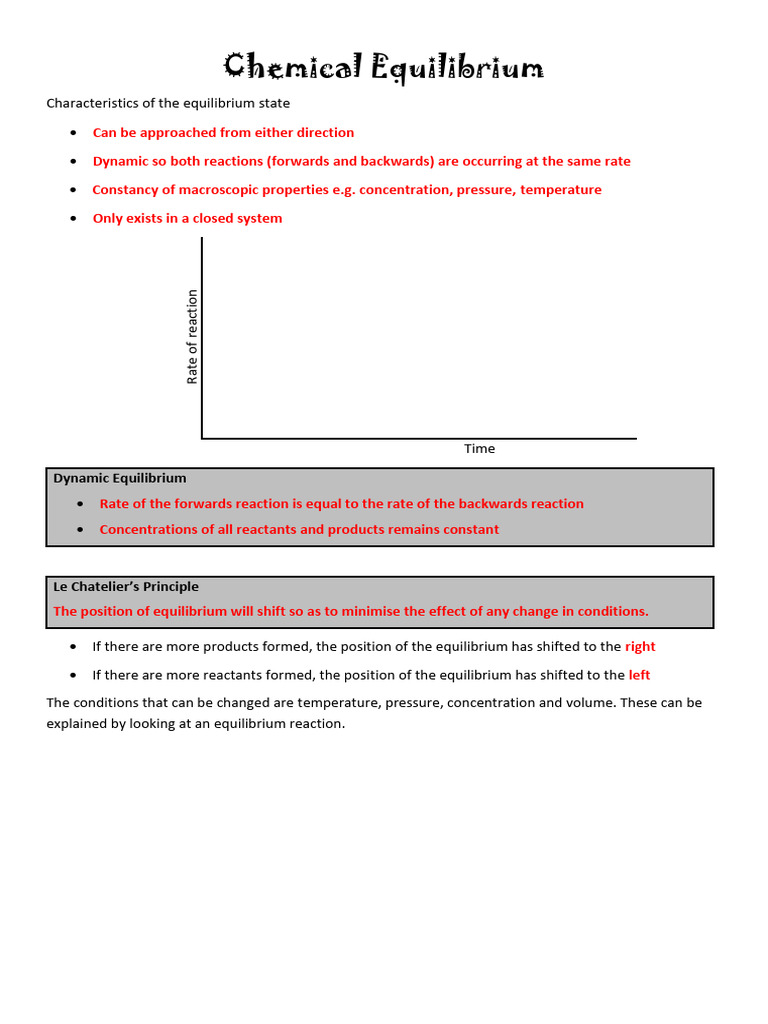 Chemical Equilibrium Theory MS | PDF | Chemical Equilibrium | Chemical ...