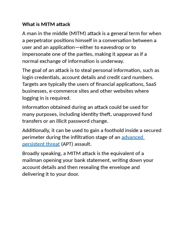 What Is MITM Attack | PDF