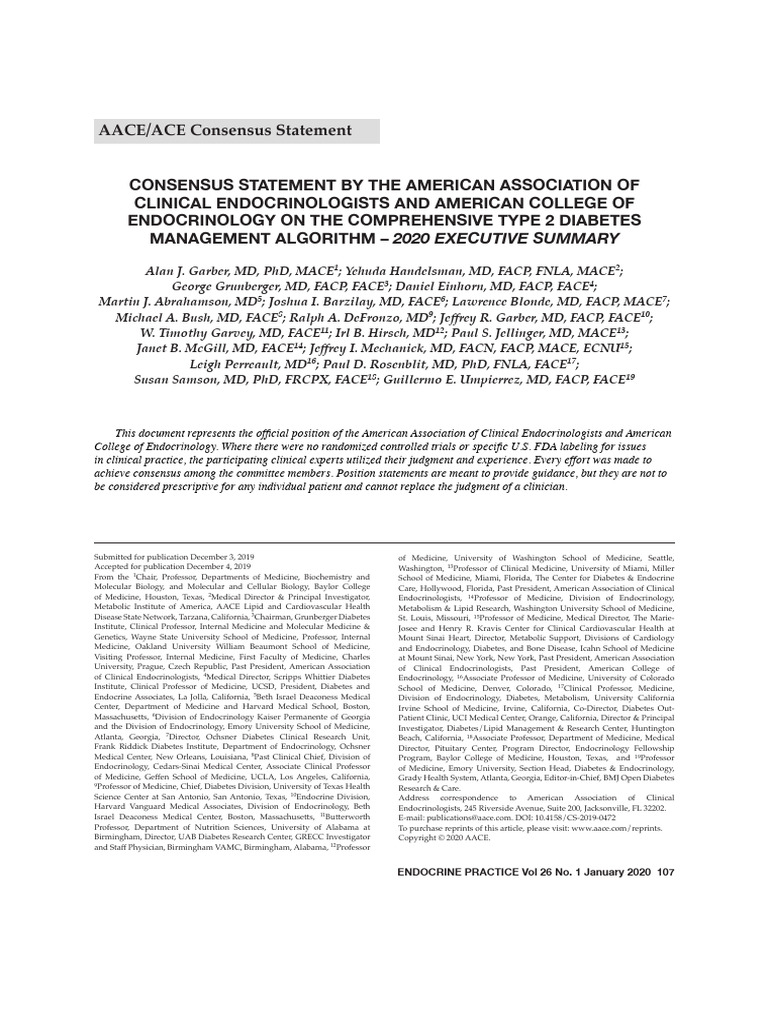 AACE DM2 2020 | PDF | Prediabetes | Obesity