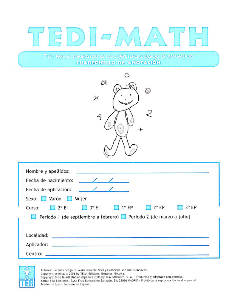 CUADERNILLO DE ANOTACION TEDI MATH | PDF