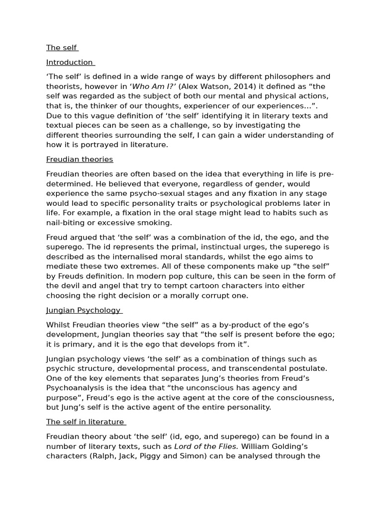 The Self | PDF | Marxism | Sigmund Freud