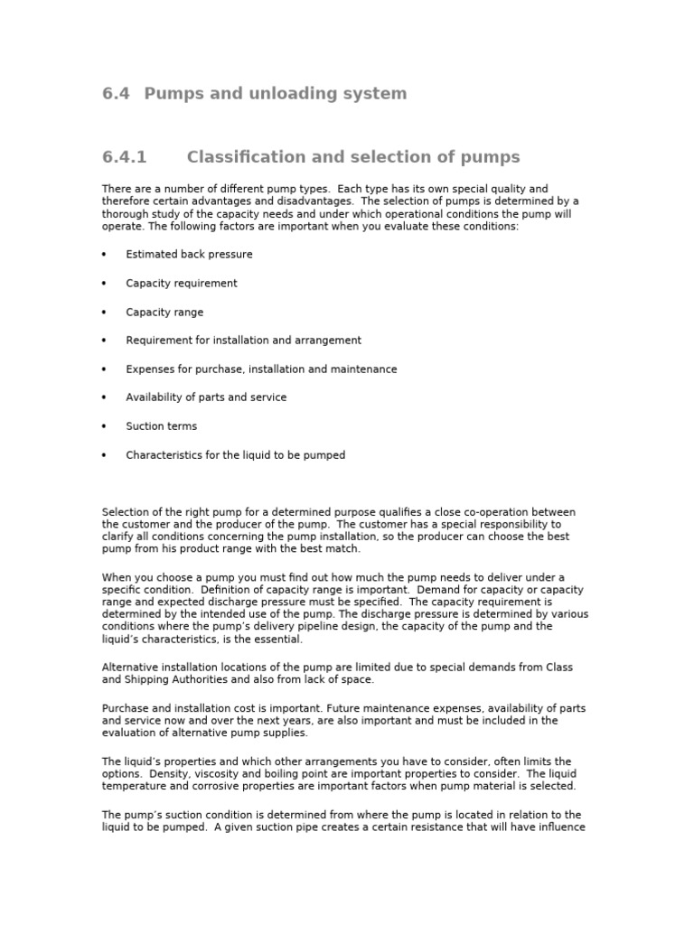 6.3 Pumps & Unloading Equipment | PDF | Pump | Liquids