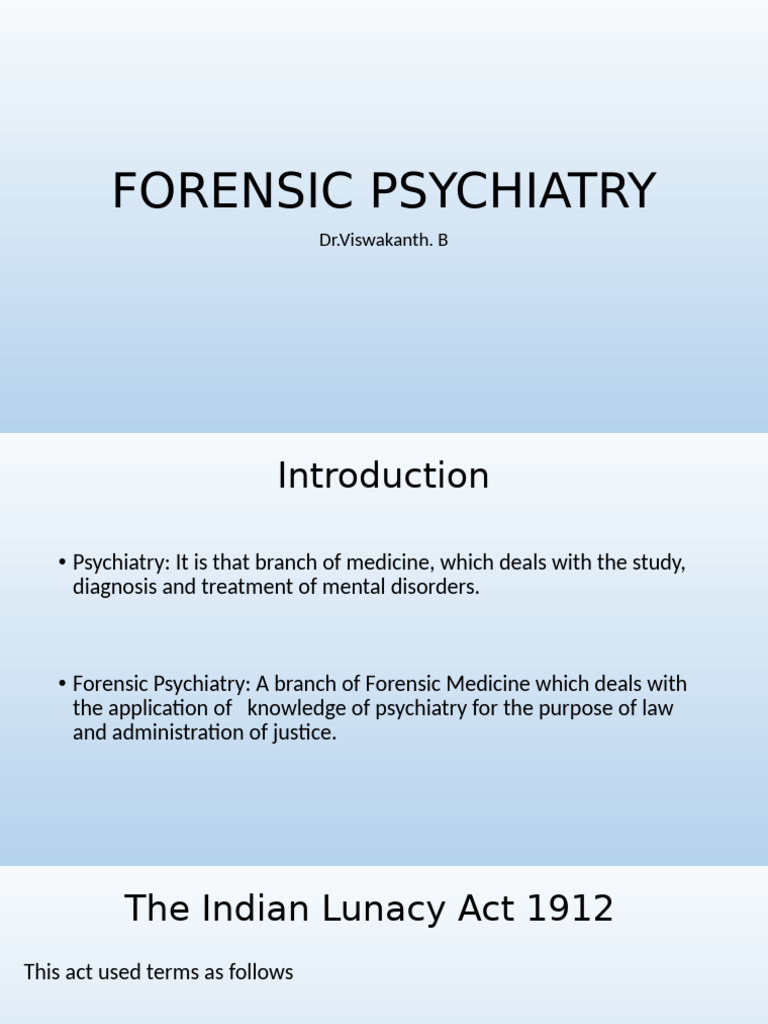 2.forensic Psychiatry | PDF | Insanity Defense | Psychiatric Hospital