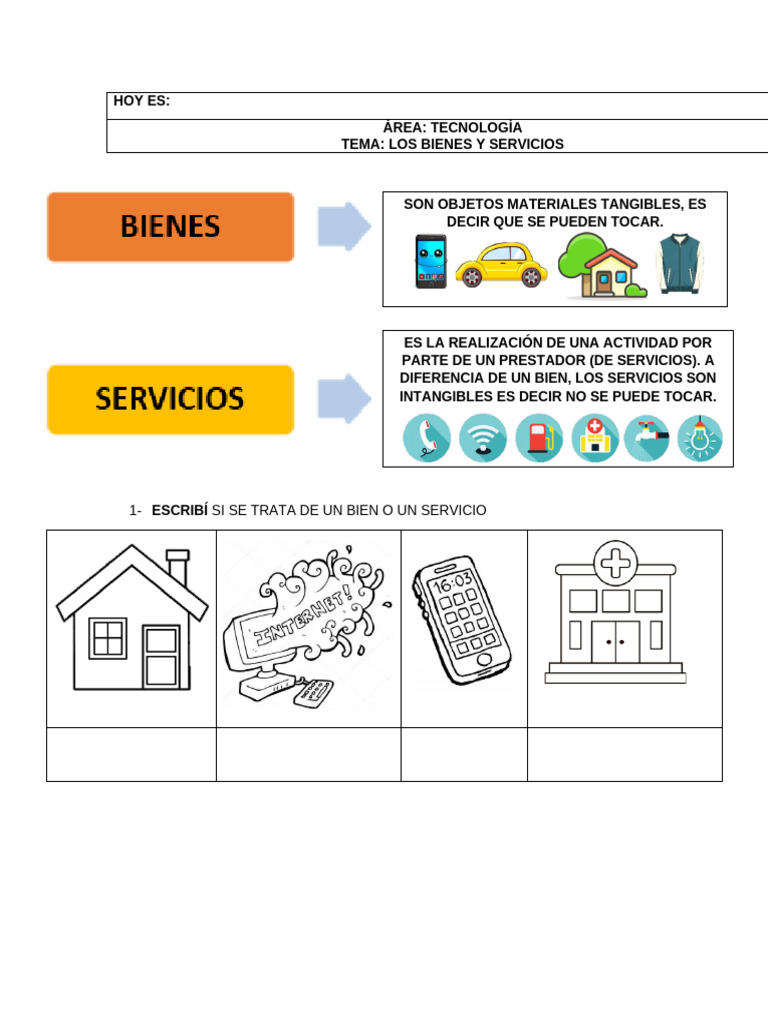 Bienes y Servicios - Cielo H | PDF