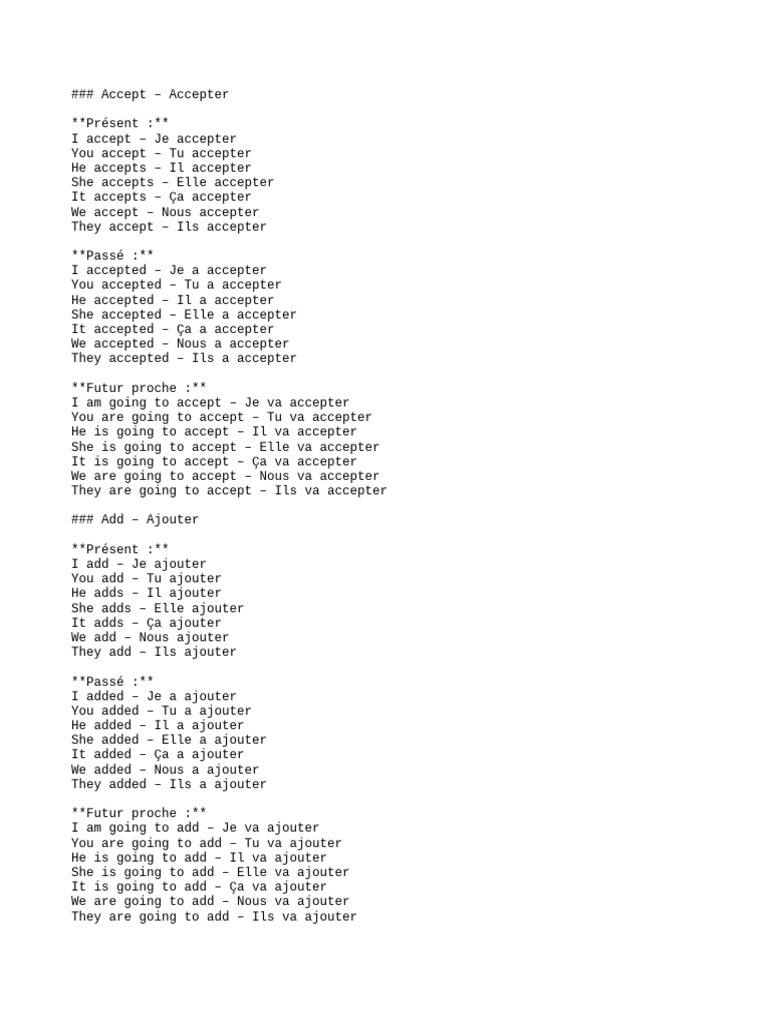 French Verb Conjugation Guide | PDF | Languages | Foreign Language Studies