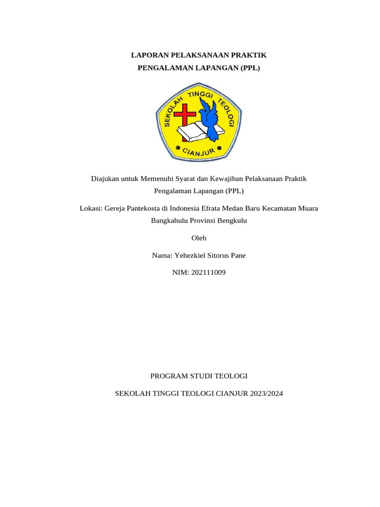 Praktik Pelayanan Yehezkiel Sitorus Pane | PDF