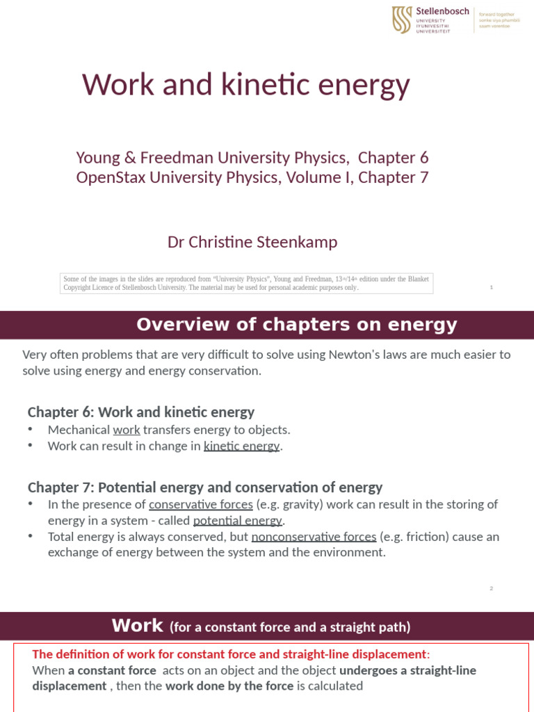 Ph114 2024 Chapter 6 Work and Kinetic Energy NOTES New Version | PDF ...