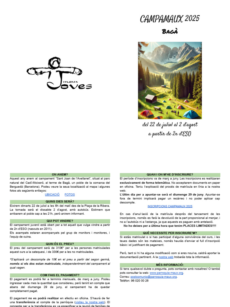 Díptic CAMPAMAUX Juvenil 2025-1 | PDF