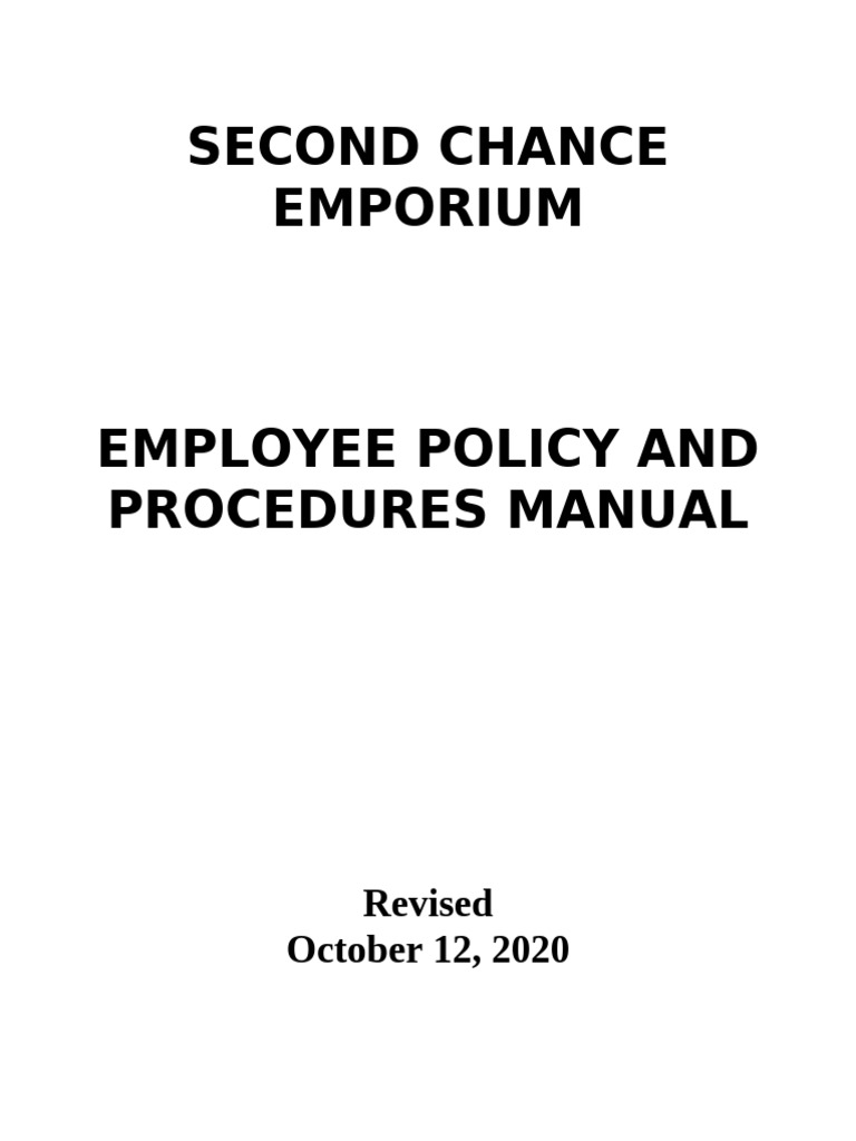 Second Chance Employee Manual | PDF | Employment | Sexual Harassment
