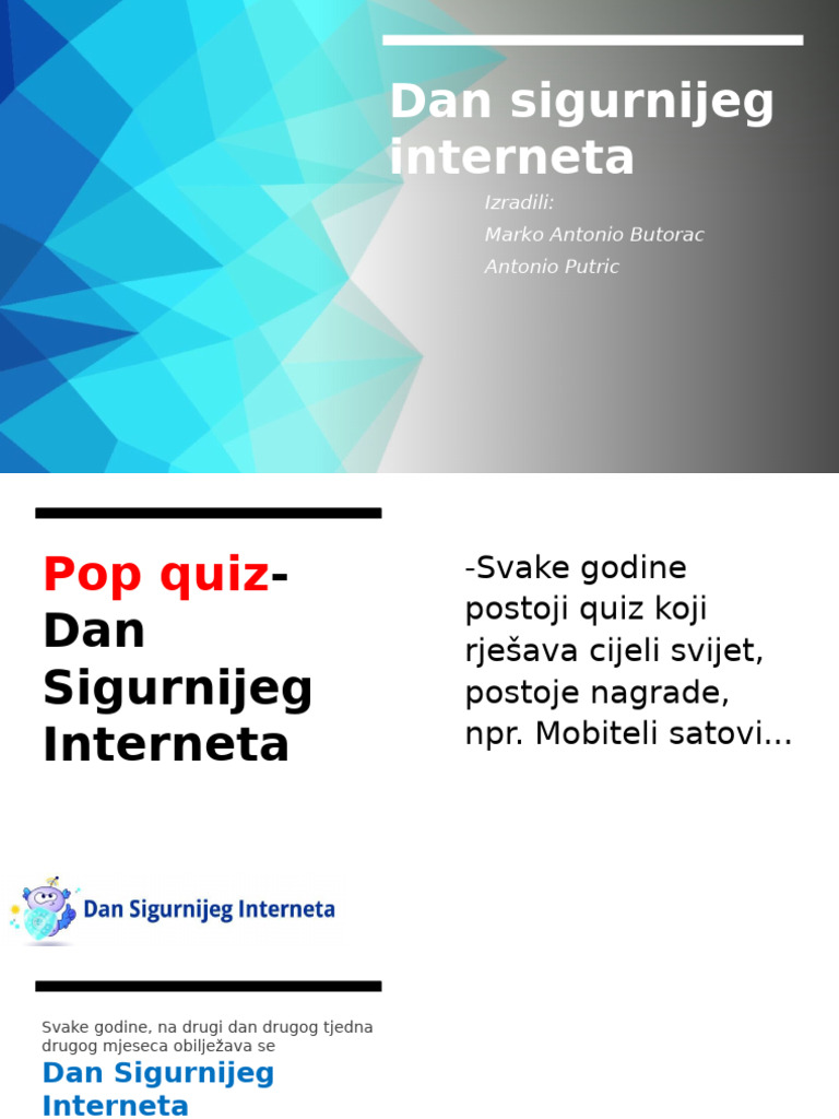 Dan Sigurnijeg Interneta Prezentacija | PDF