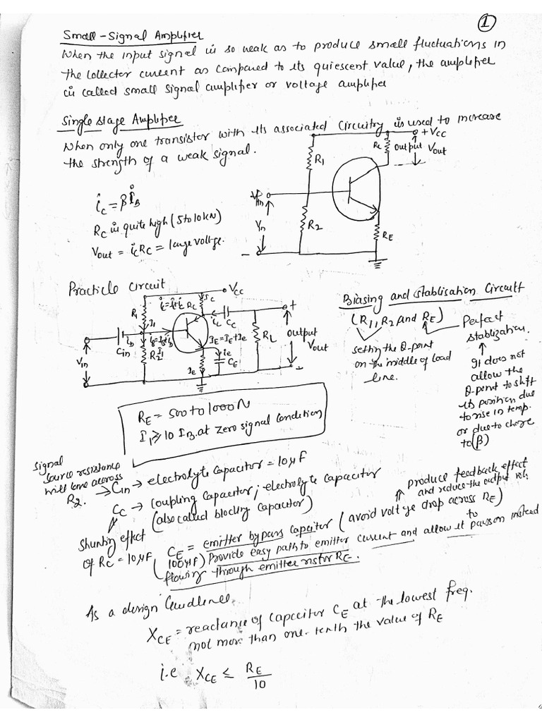 Unit 1small Signal Amplifier | PDF