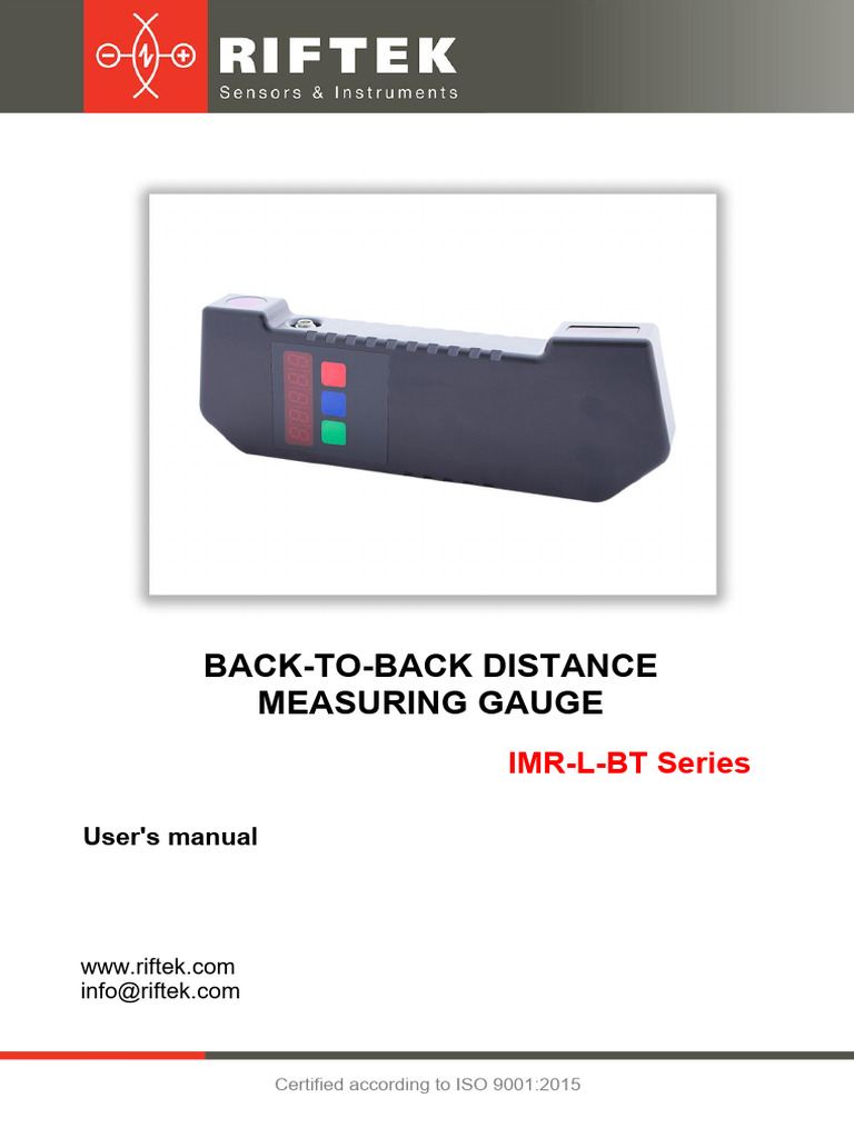 Back-to-Back Distance Gauge Manual | PDF | Calibration | Personal ...