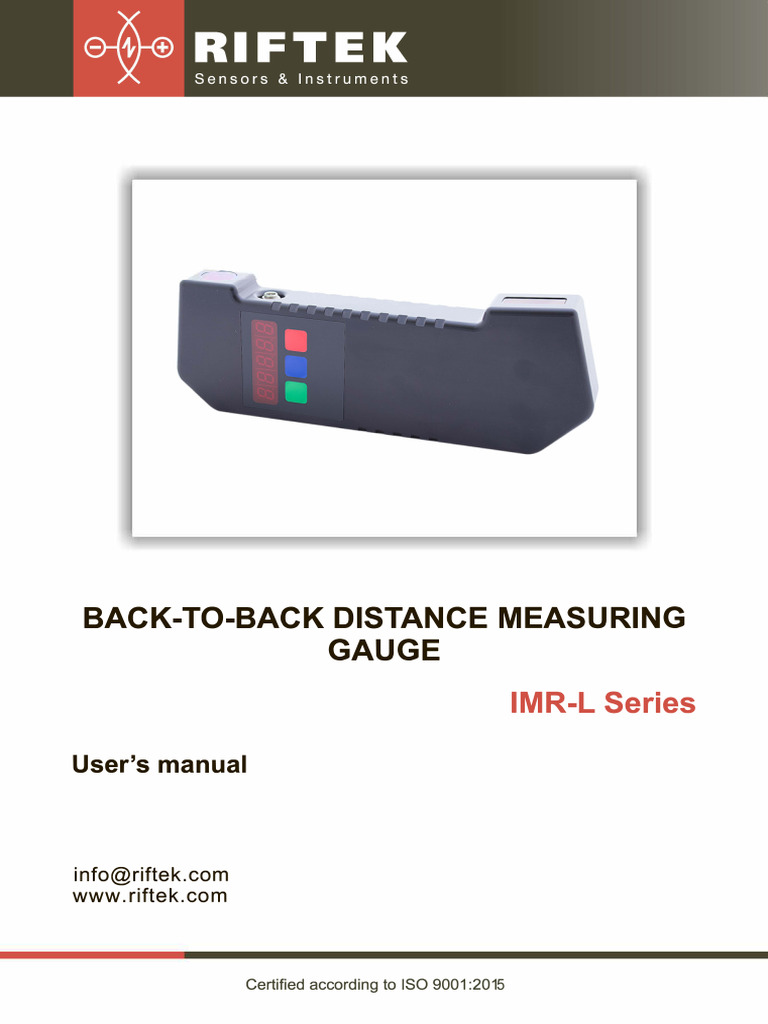 Back To Back Distance Measuring Gauge IMR L Series | PDF | Calibration ...
