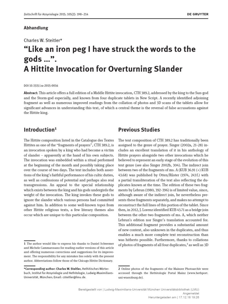 Steitler Like An Iron Peg | PDF | Solar Deity